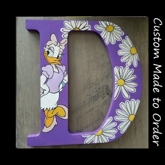 Disney | Accents | Hand Painted Disney Daisy Duck Letter Art | Poshmark